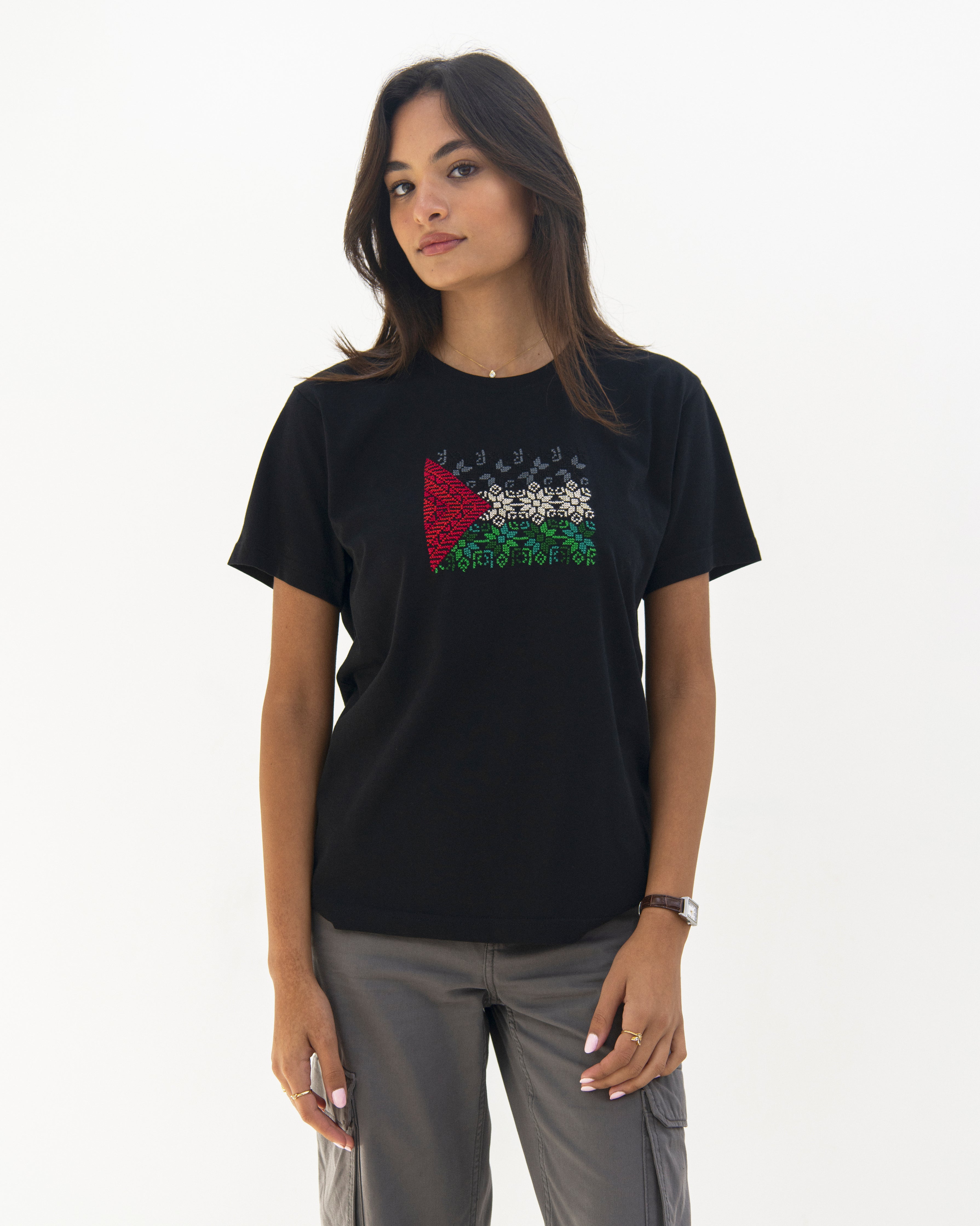 JOD 32.00 - Palestinian Flag - Black – ramz.emboidery