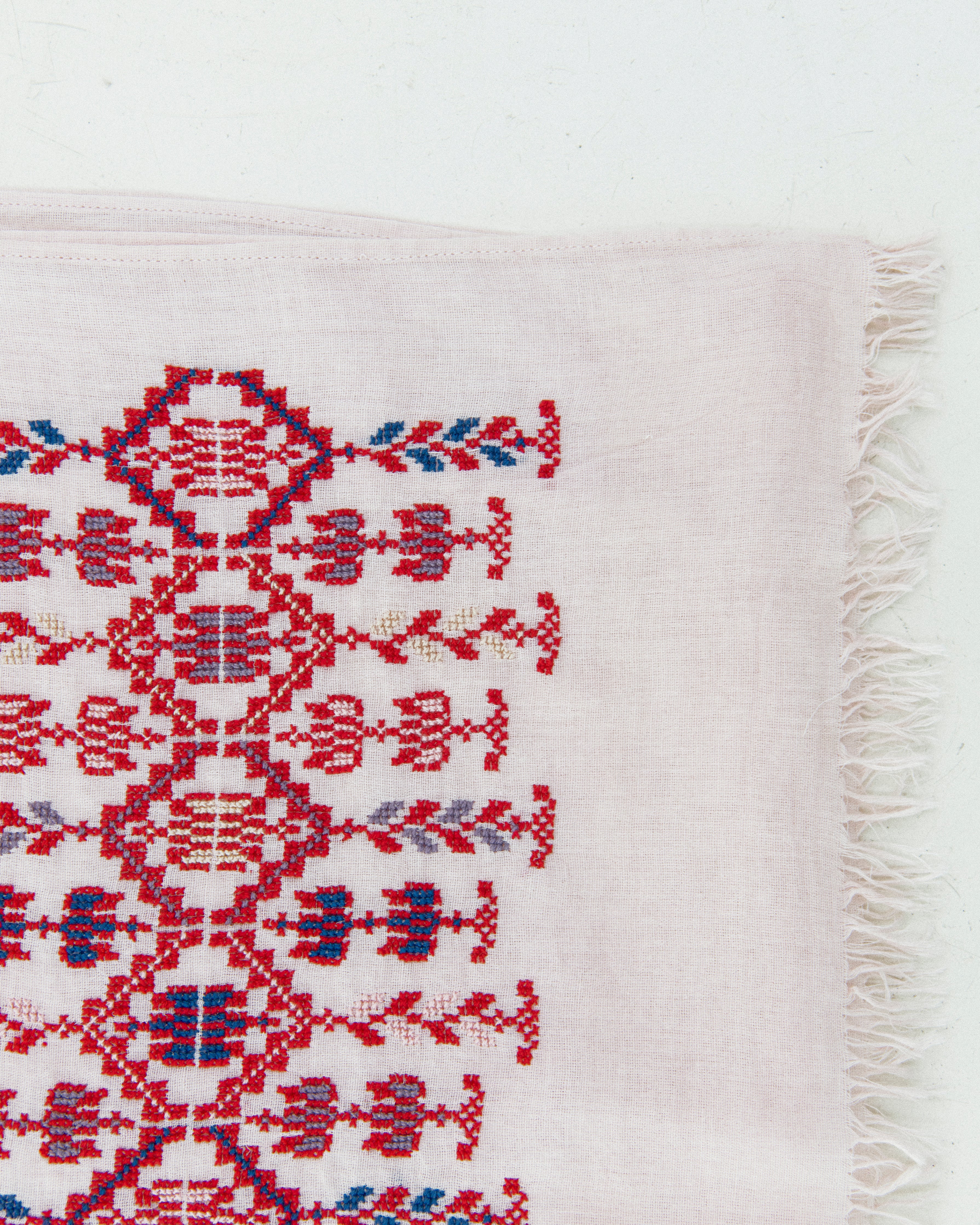 JOD 65.00 - Mediterranean - Cotton Scarf - Pink {JAFFA} – ramz.emboidery