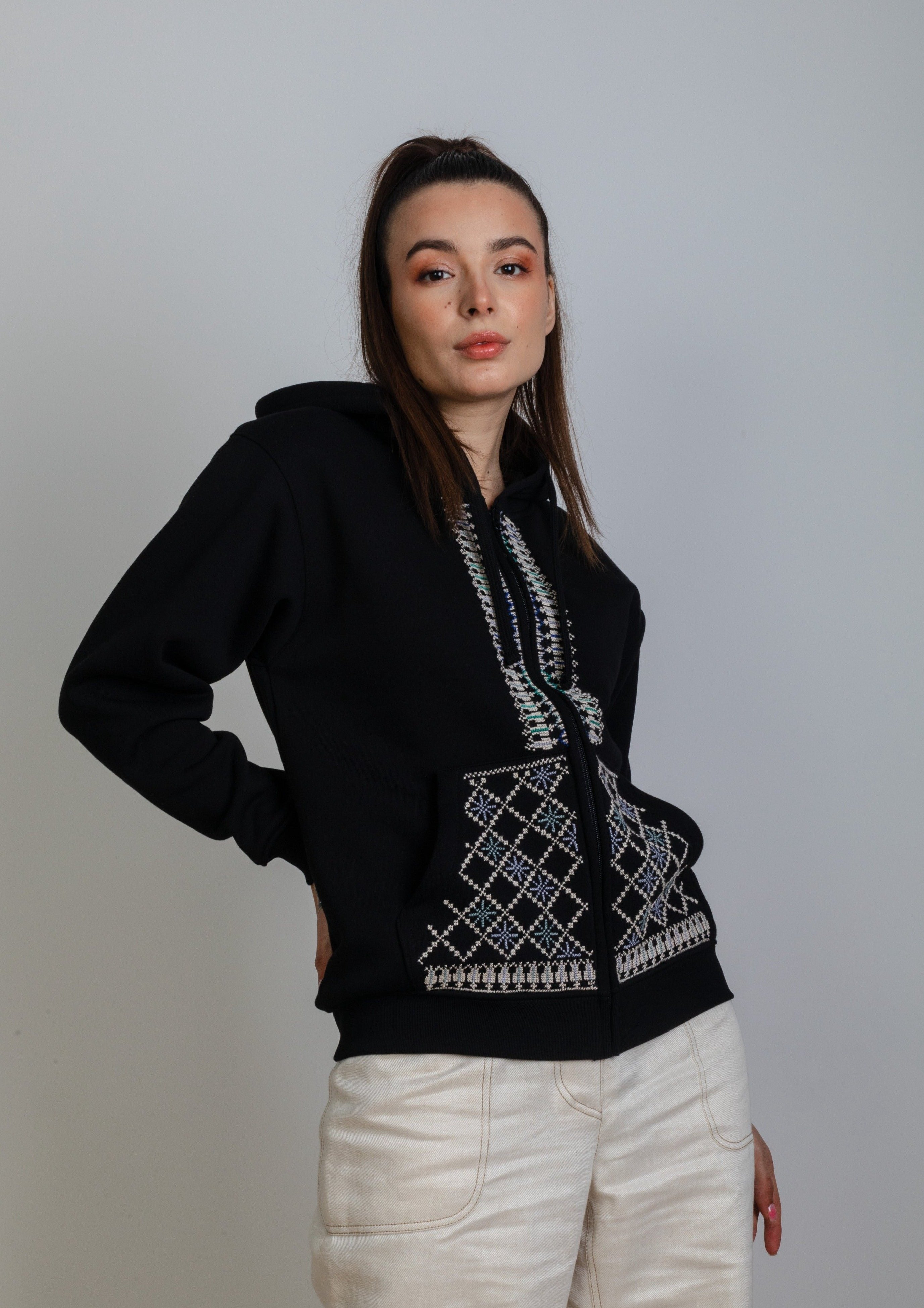 JOD 70.00 - Earrings Zip-up - Tahini {JAFFA} – ramz.emboidery